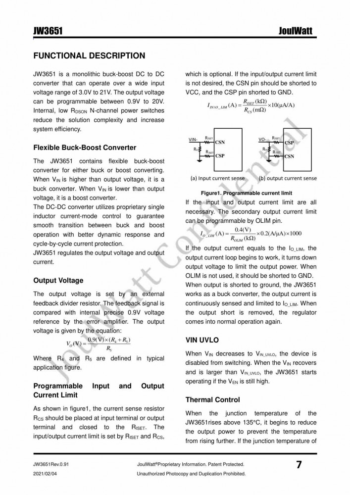 JW3651 datasheet page 7