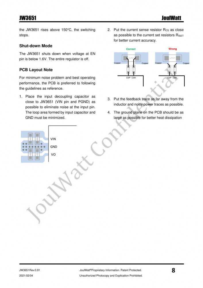 JW3651 datasheet page 8