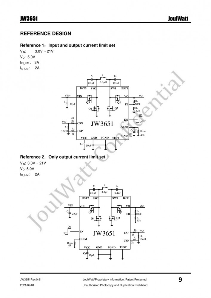 JW3651 datasheet page 9