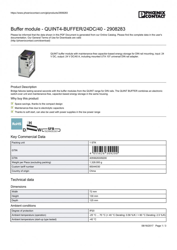2908283 product documentation page 1