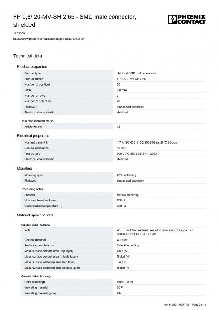 Phoenix Contact 1053609 technical document page 2
