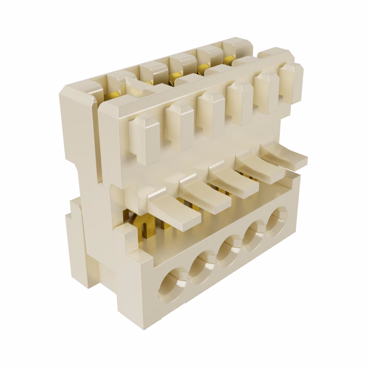 Appli-Mate RAST 2.5 Connector, 2.50mm Pitch, Female, 5 Circuits, No Position Keys Removed, 1 Closed and 1 Open Endwall, Tin Plating