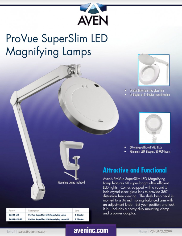Product documentation image for ProVue SuperSlim LED Magnifying Lamp