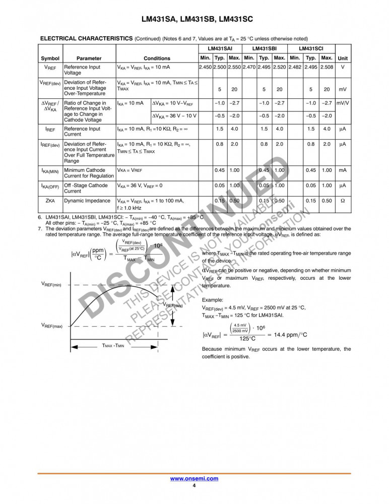 LM431SA datasheet preview, page 4