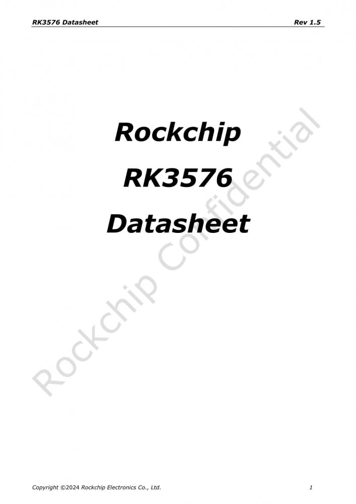 RK3576 datasheet page 1
