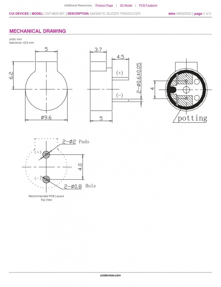 CMT-9605-85T datasheet page 2