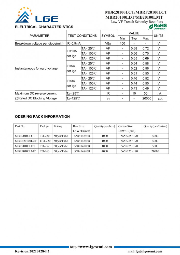 MBRF20100LCT datasheet page 2