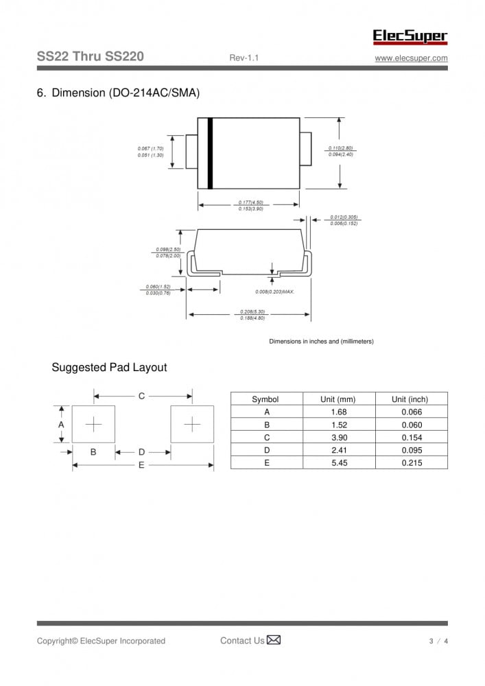 ElecSuper SS26 datasheet page 3