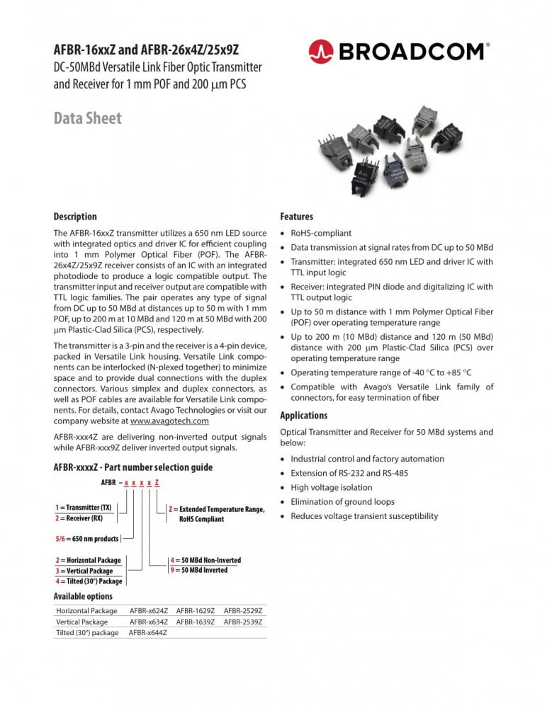 AFBR-2624Z datasheet page 1