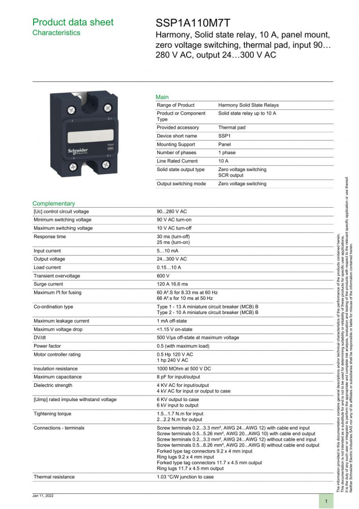 SSP1A110M7T technical document page 1