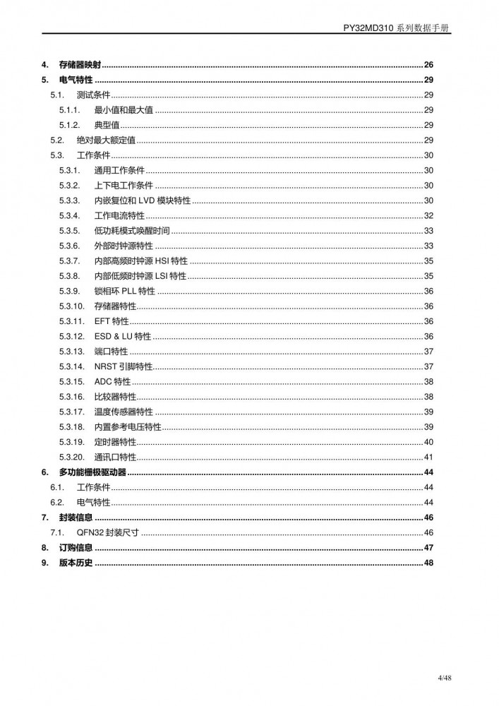 PY32MD310 datasheet page 4