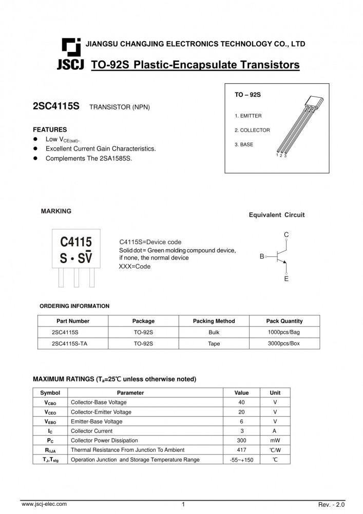 2SC4115S datasheet page 1