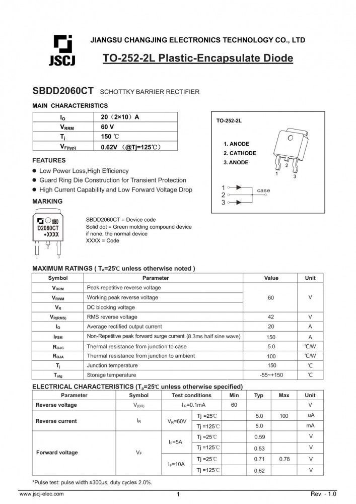 SBDD2060CT datasheet page 1