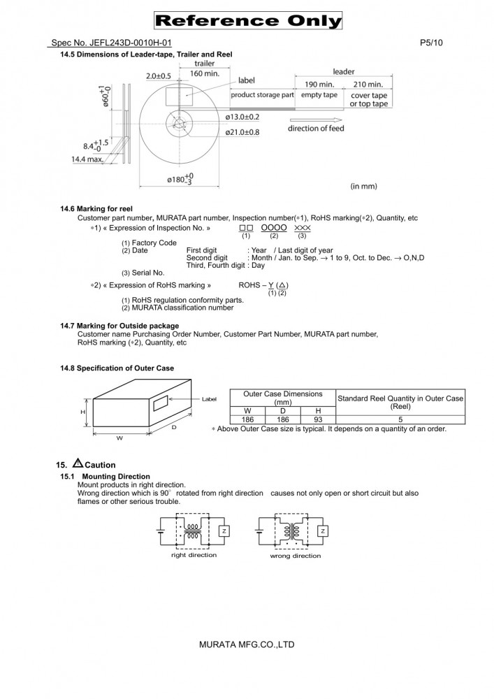 Murata DLM0QS reference specification page 5