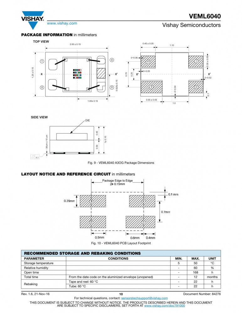 VEML6040A3OG datasheet page 10
