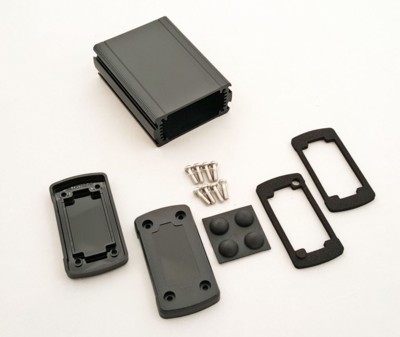 Extruded Aluminum Enclosure Black with Plastic Cover EXN-23351-BKP for sale