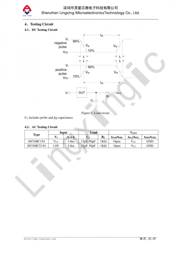 SN74HC154 datasheet page 9