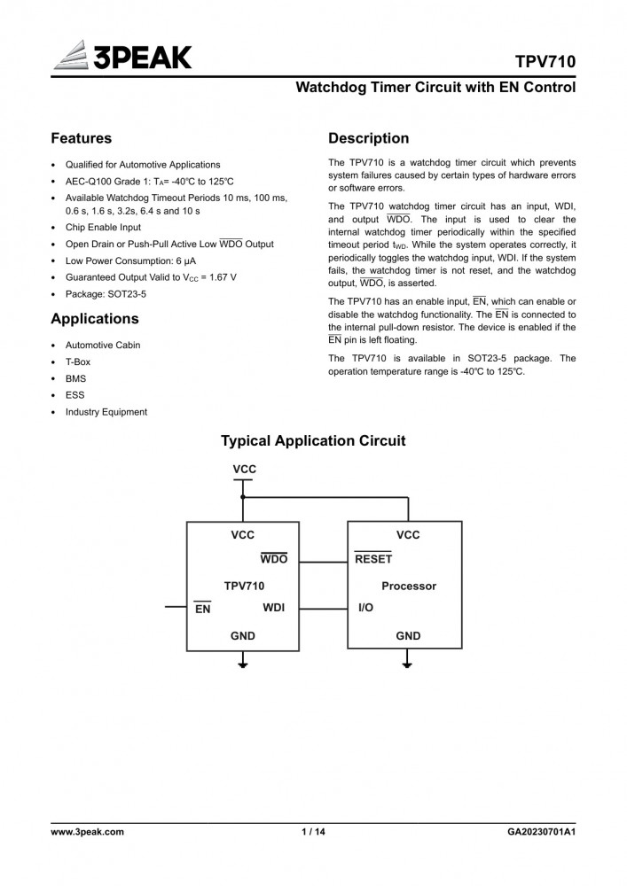 TPV710 datasheet page 1