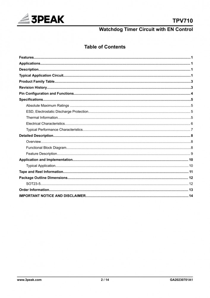 TPV710 datasheet page 2