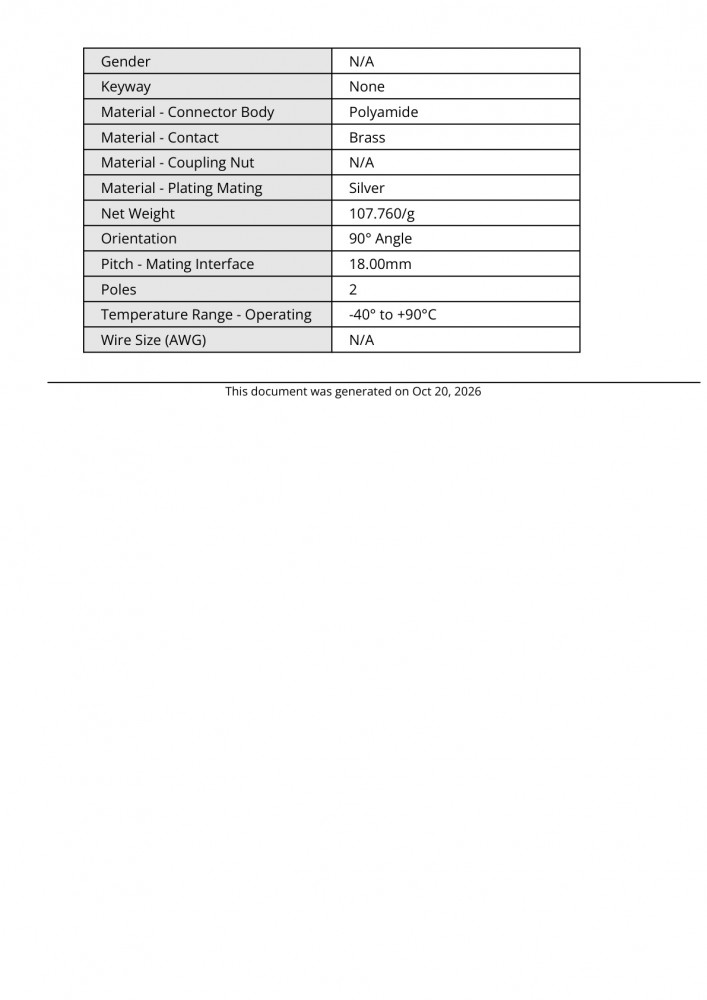 Molex S28 DIN valve connector packaging specification, page image 3