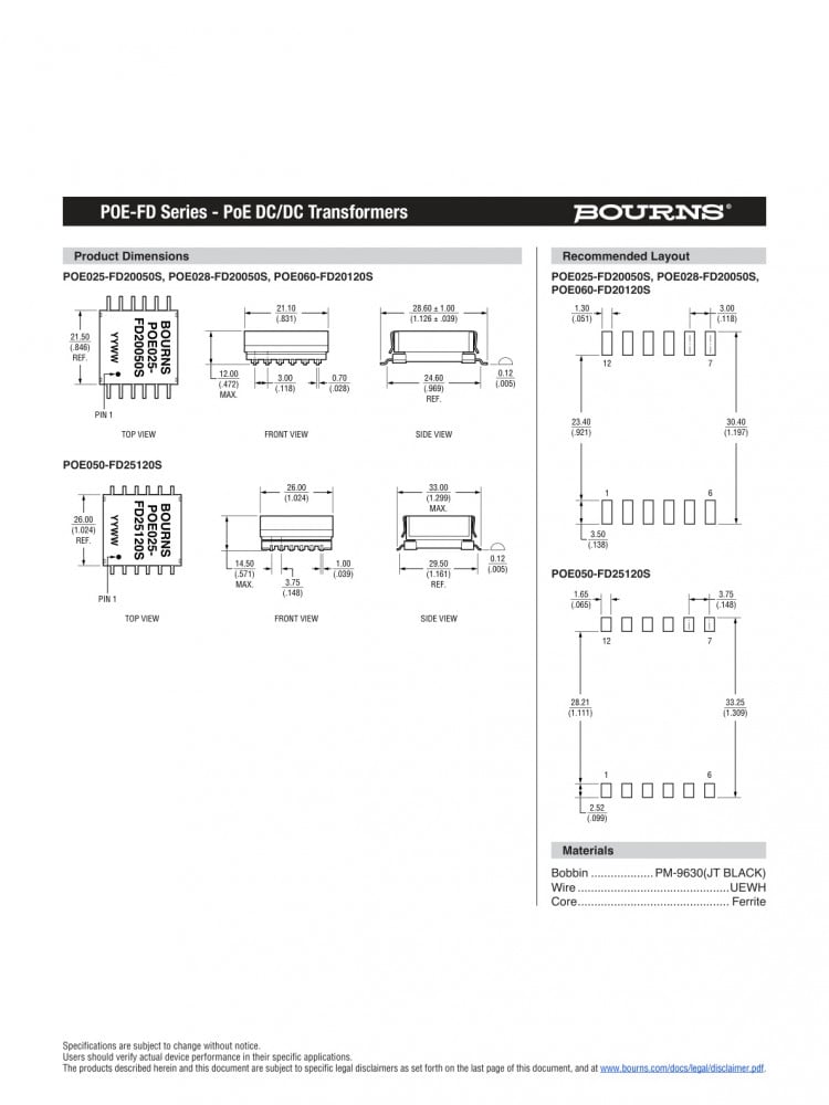 BOURNS POE-FD series datasheet page 2