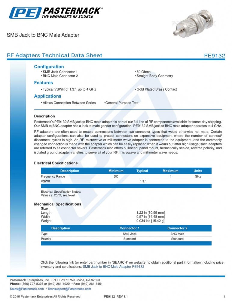 PE9132 datasheet page 1