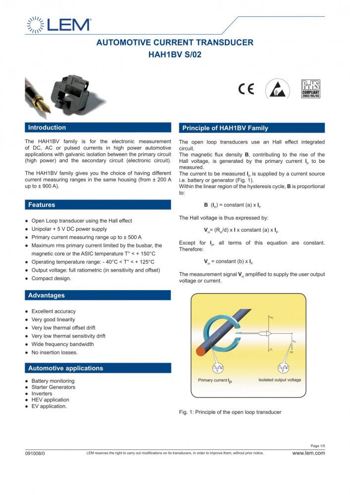 HAH1BV S/02 datasheet page 1