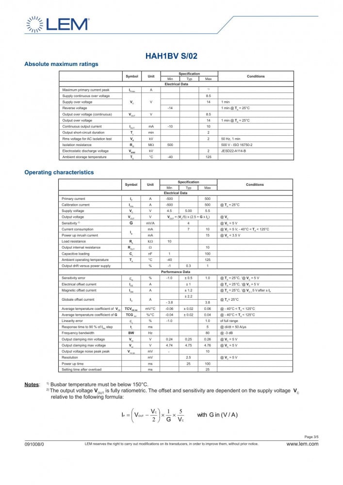 HAH1BV S/02 datasheet page 3
