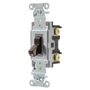 Single-Pole Toggle Switch, Brown, Nylon, 15A, 120/277V AC for sale