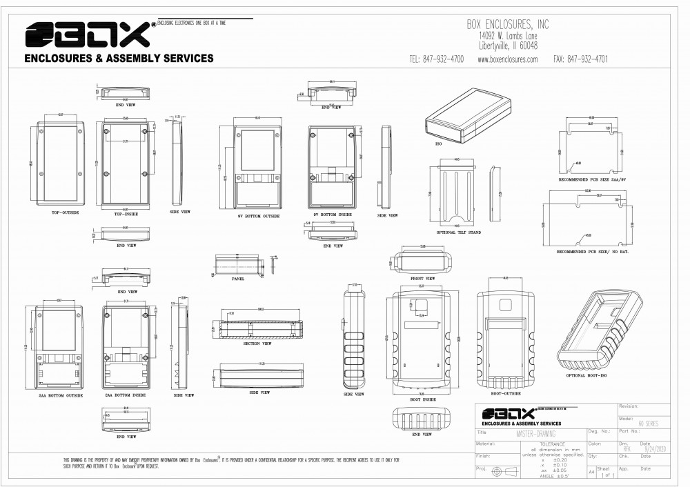 60 Series master drawing, A4 sheet 1 of 1