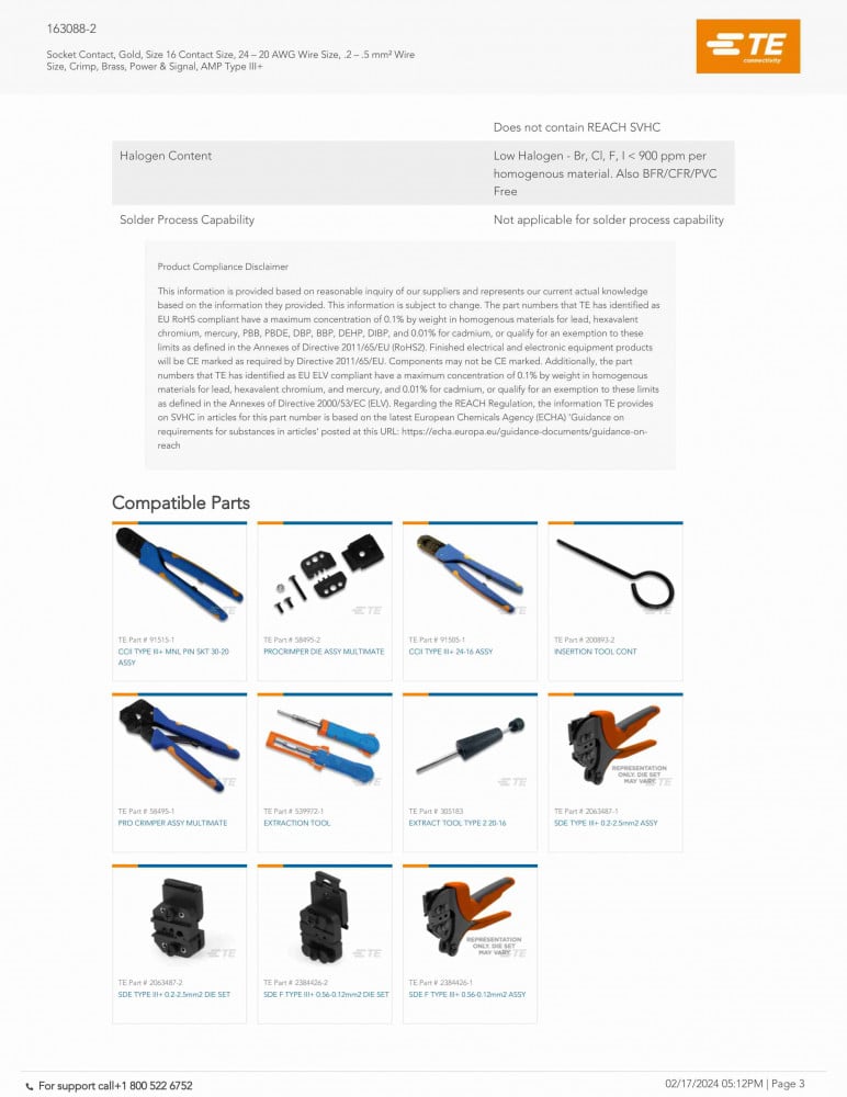 TE Connectivity 163088-2 technical document page 3