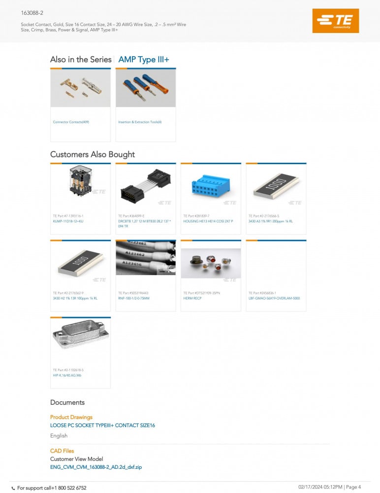TE Connectivity 163088-2 technical document page 4