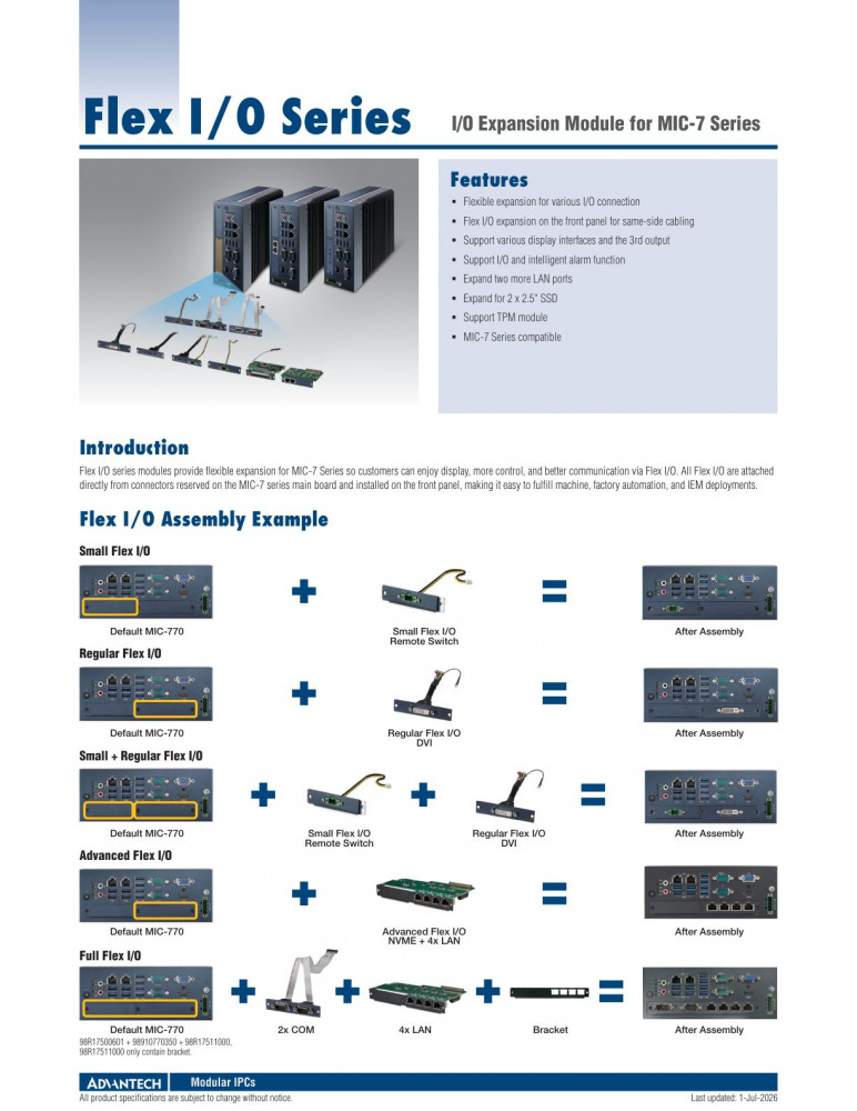 ADVANTECH Flex I/O documentation page 1