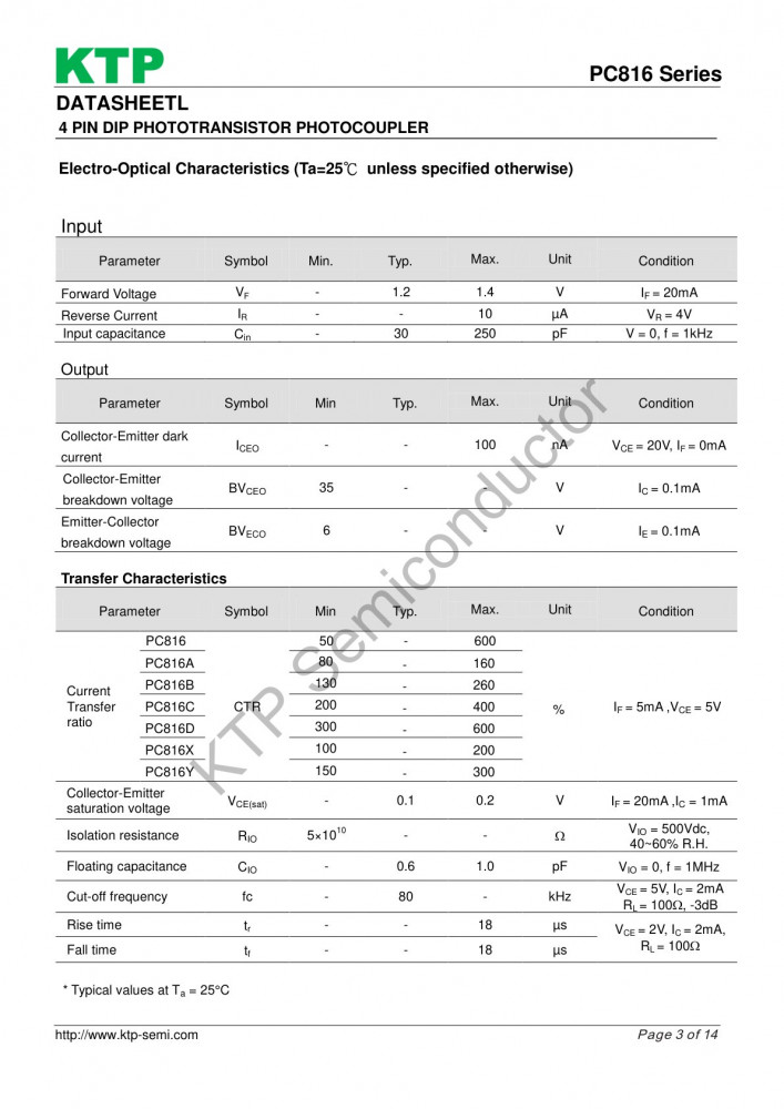PC816C datasheet page 3