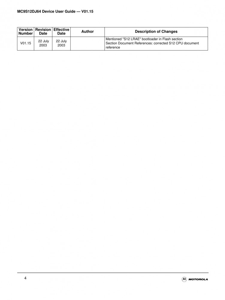 MC9S12D64 technical document page 4