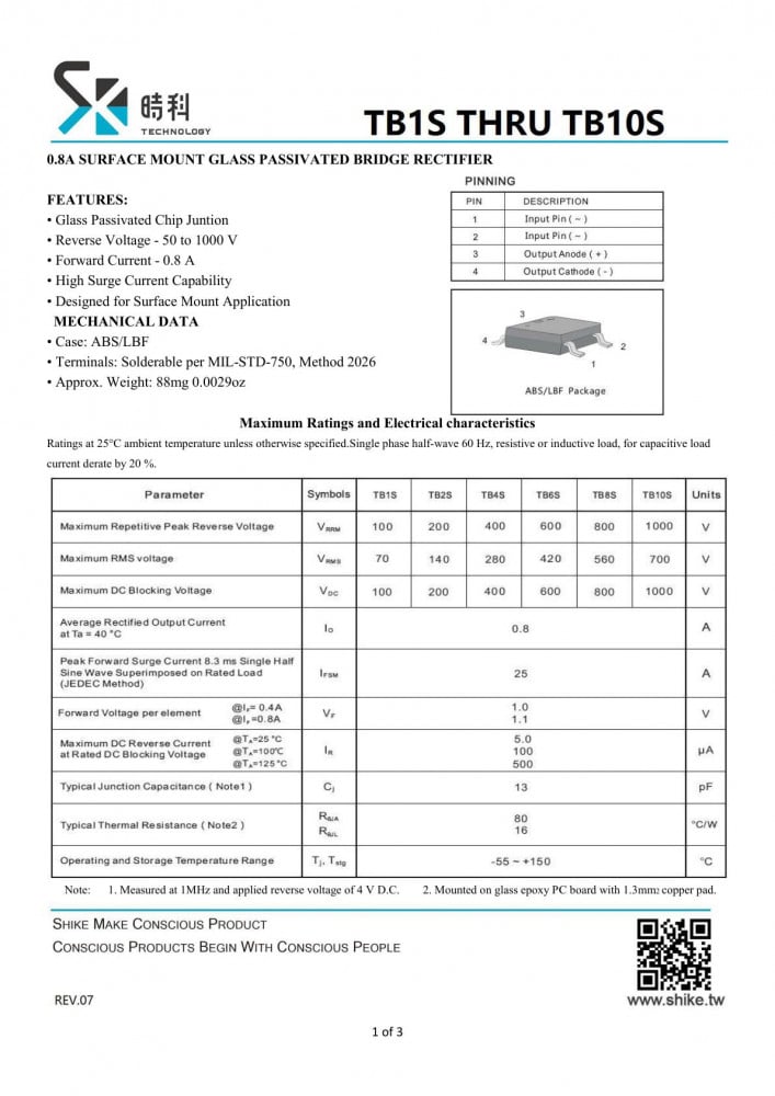 Shikues TB6S datasheet page 1