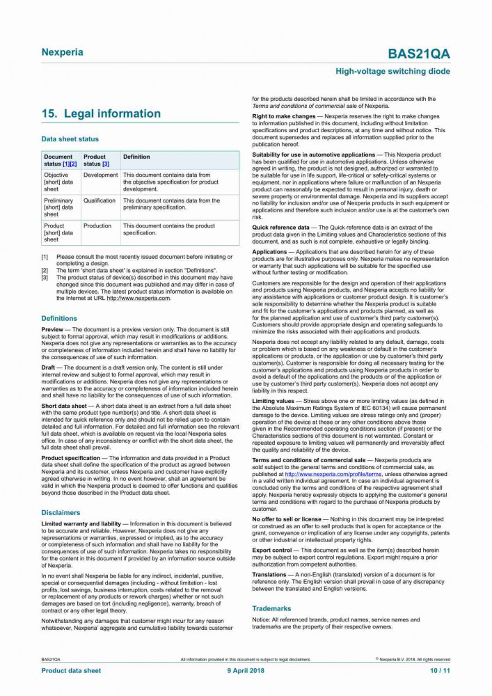 BAS21QA datasheet page 10