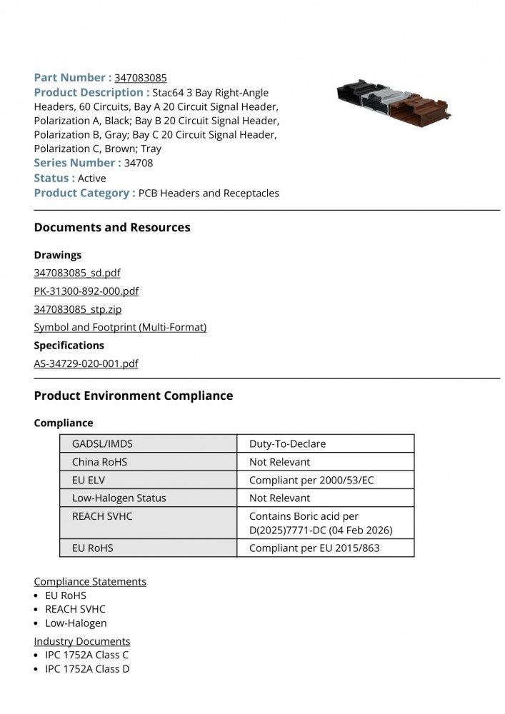 MOLEX 347083085 technical document image 1
