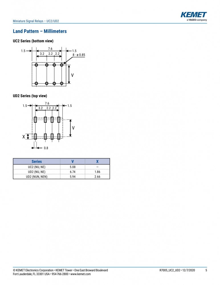 KEMET UD2-5NU technical document page 5