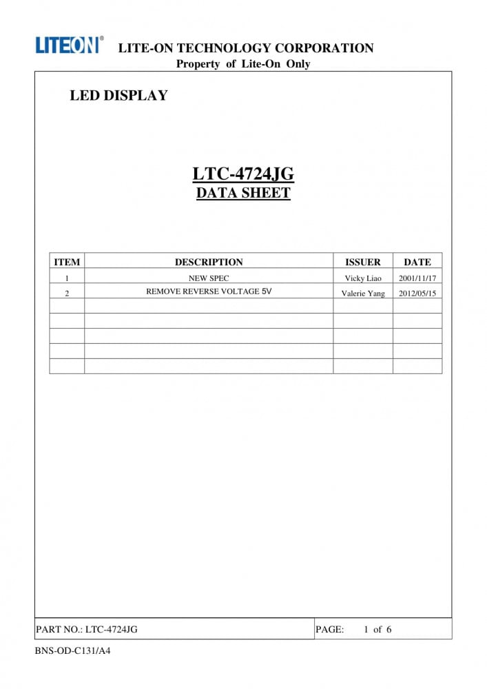 LTC-4724JG datasheet page 2