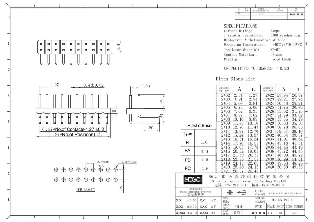 HDGC127-PW2-04 technical drawing page