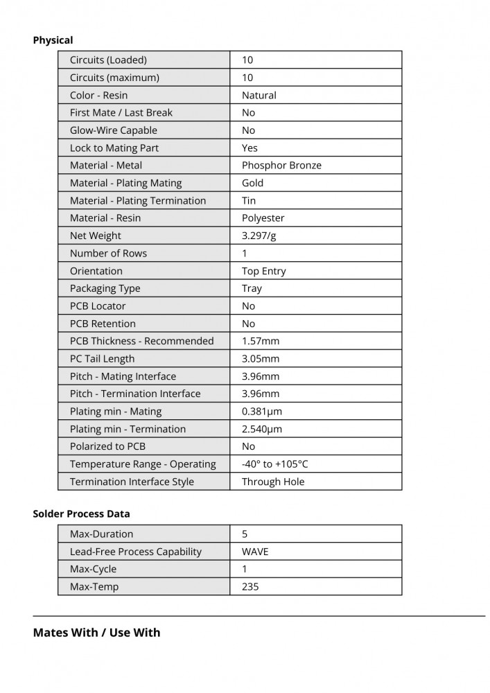 Molex KK 396 product specification page 3