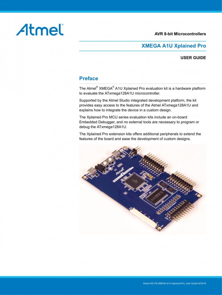ATXMEGAA1U-XPRO user guide page 1