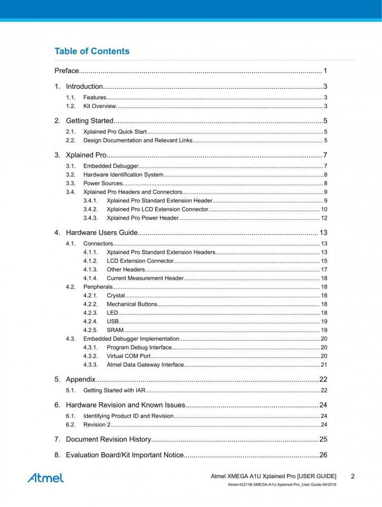 ATXMEGAA1U-XPRO user guide page 2