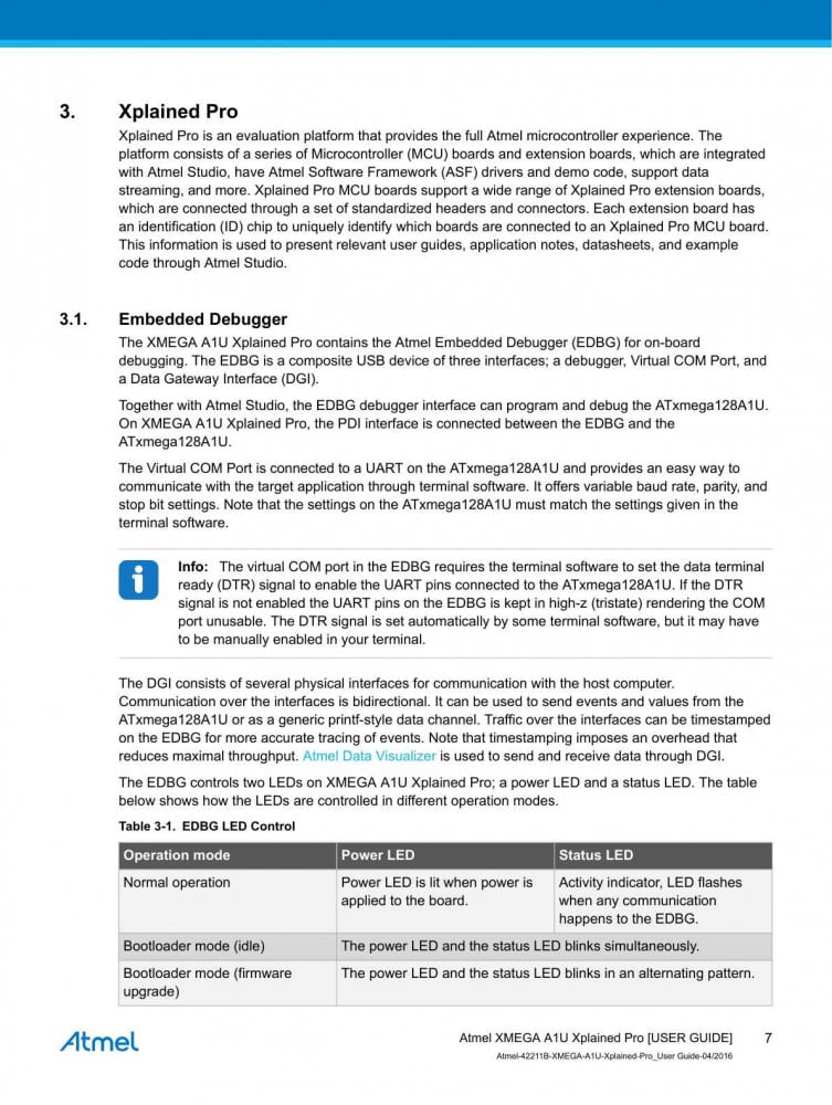 ATXMEGAA1U-XPRO user guide page 7