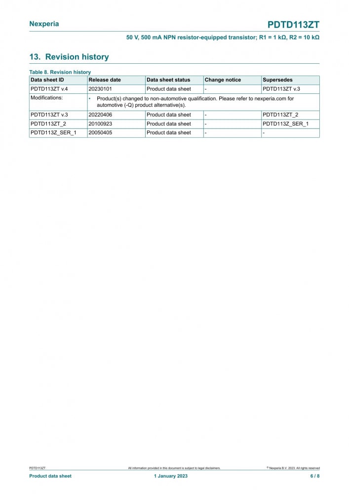 PDTD113ZT datasheet page 6