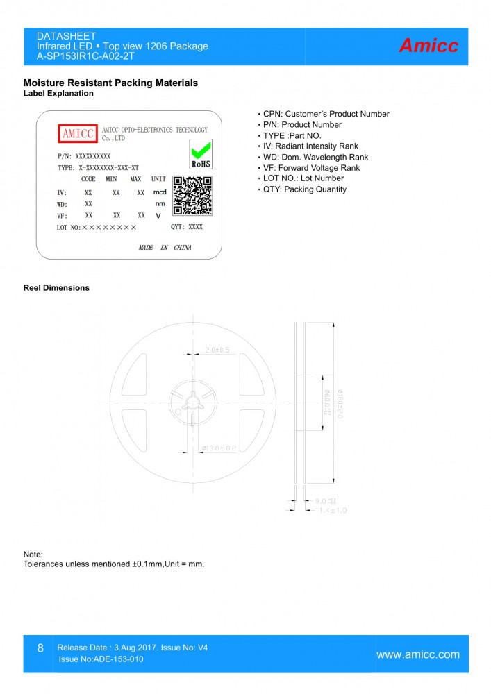 A-SP153IR1C-A02-2T datasheet page 8