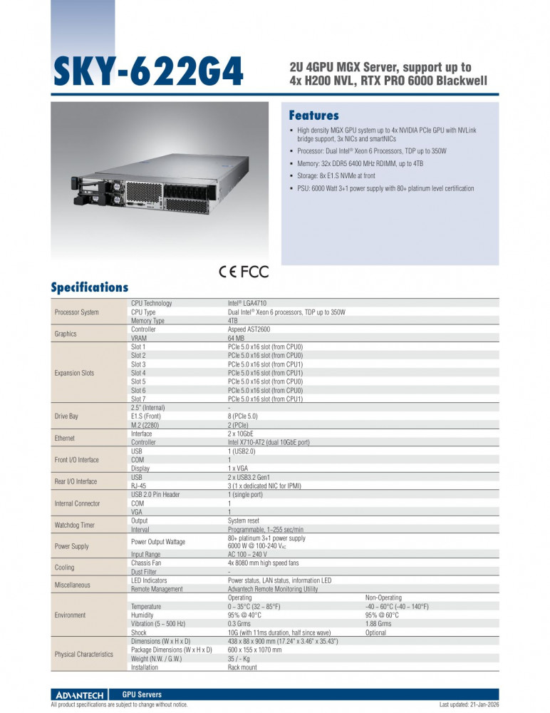 SKY-622G4 product document page 1