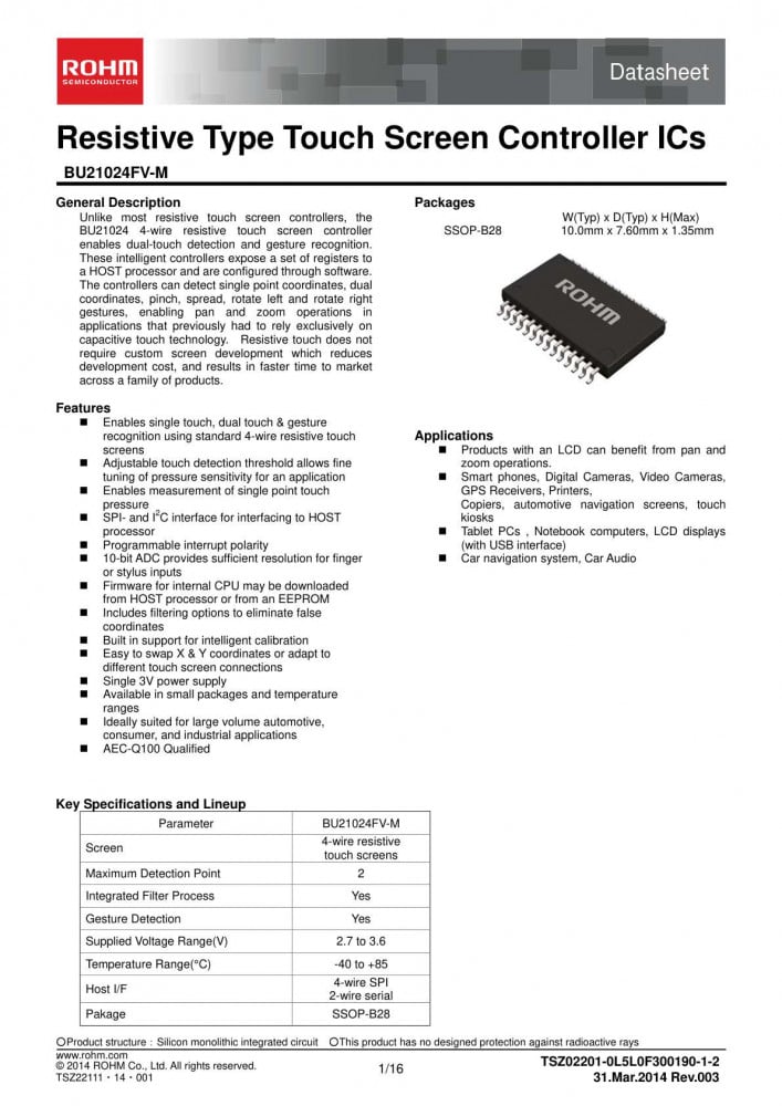 BU21024FV-ME2 technical document page 1