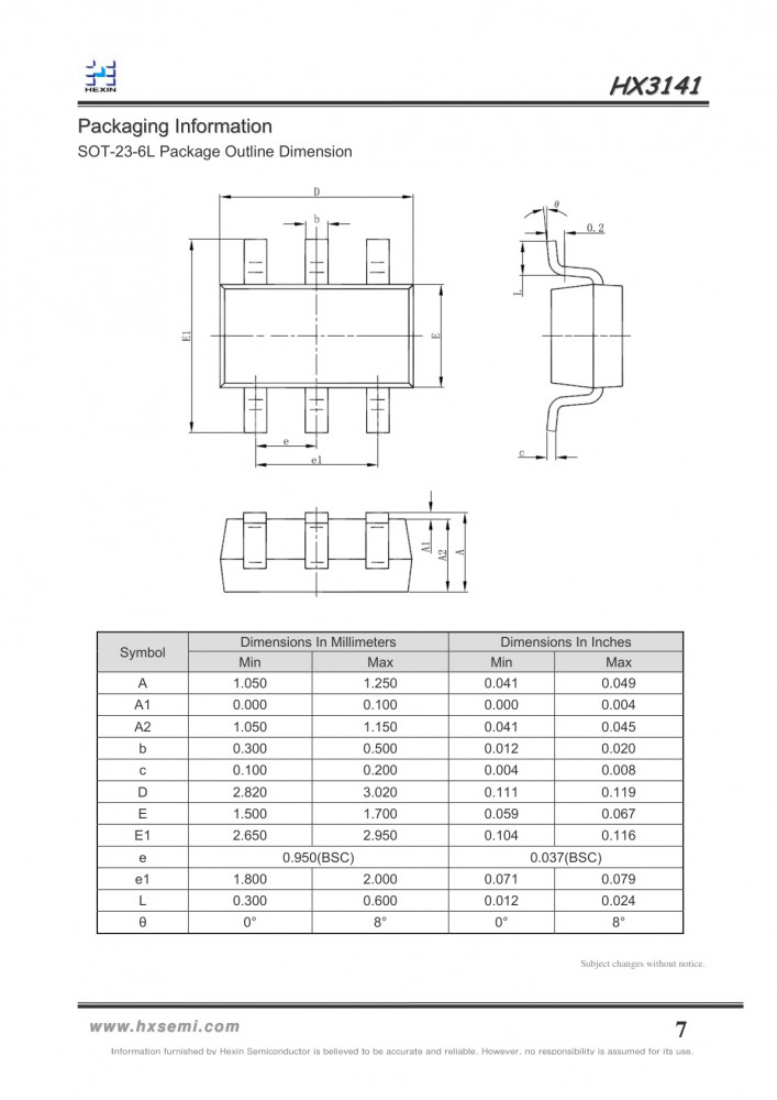 HX3141-AF datasheet page 7